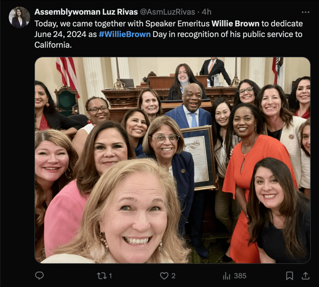 CA Assembly: Monday Becomes ‘Willie Brown Day’ Instead of Voting on ...