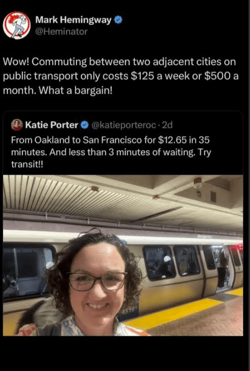 Katie Porter And Public Transit: How Her Post On X Exposed Much Larger Problems – California Globe